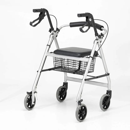 Rollator with Seat || Lightweight and Foldable || Silver Grey – ZEDMED ...