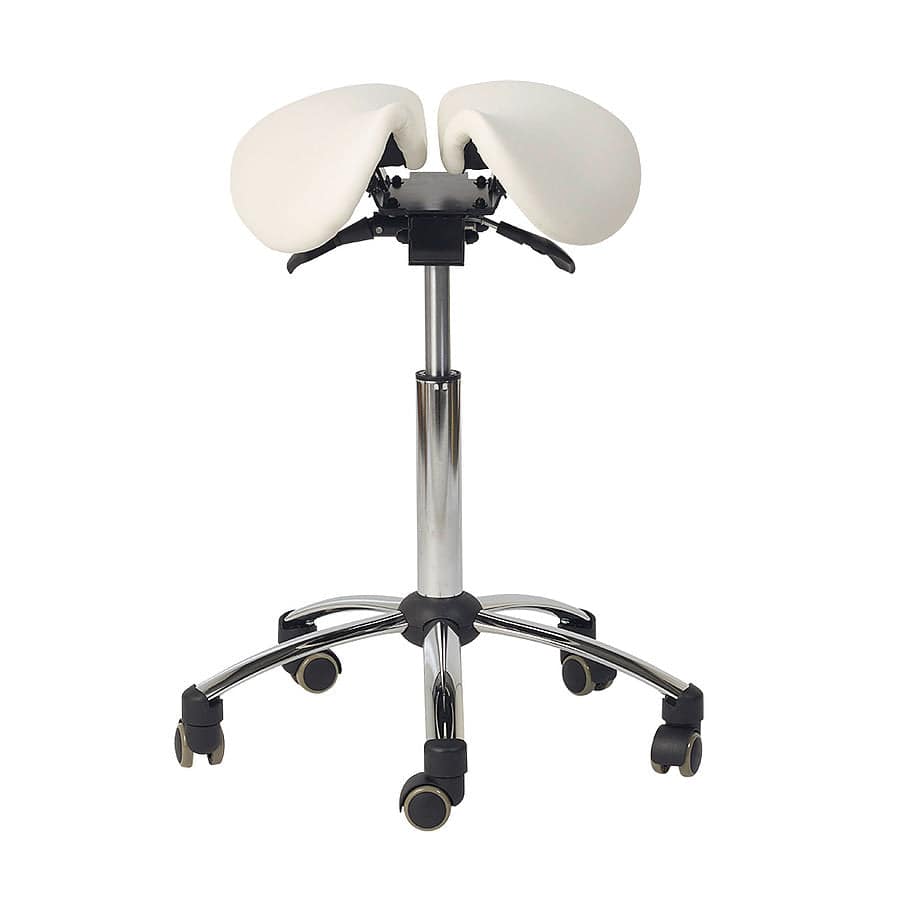 Split Seat Saddle / Chair Stool || White – ZEDMED-UK LTD