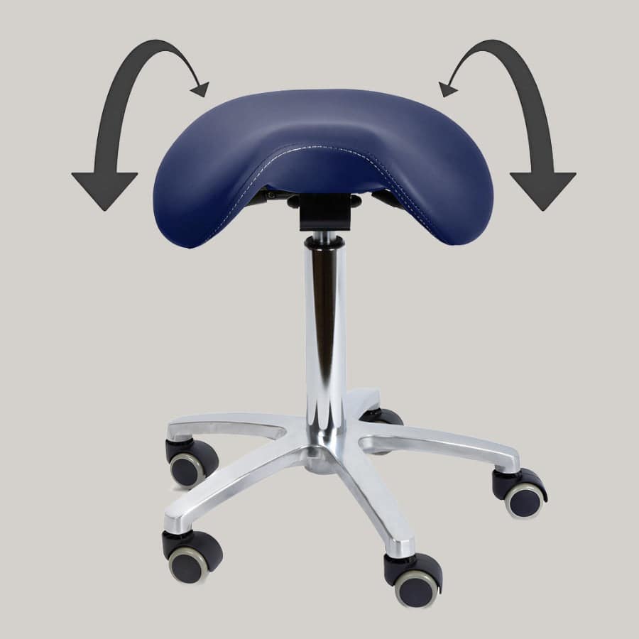 Revolving Stool with Tilting || Saddle Stool / Chair || Dark Blue ...